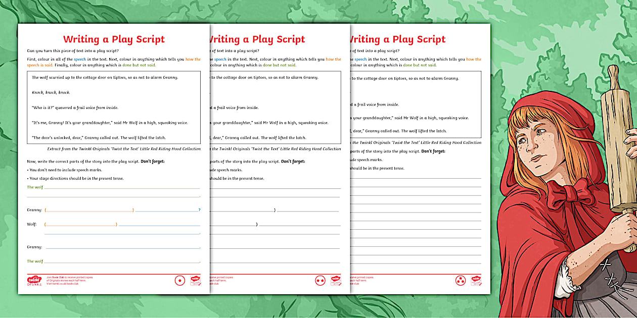 Writing a Play Script: The Little Red Riding Hood Collection Differentiated