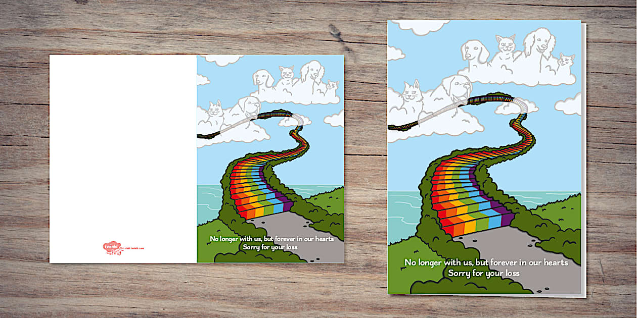 Rainbow Bridge Pet Loss Card | Twinkl Party (teacher made)