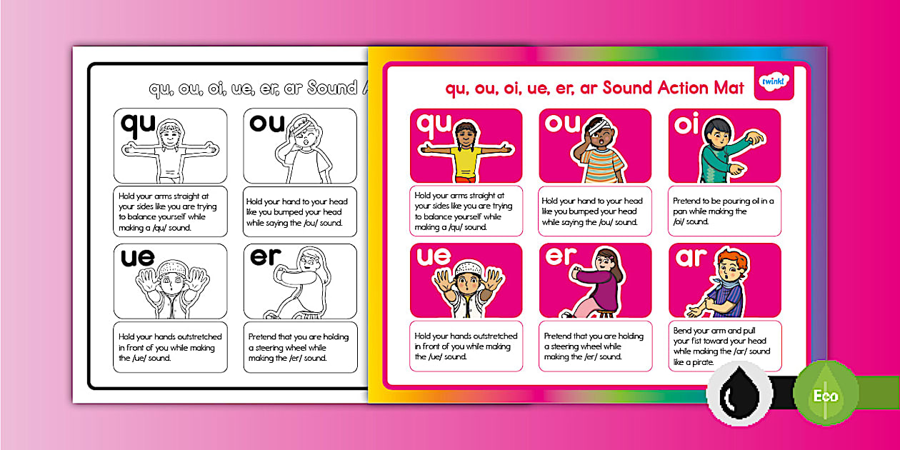 Phonics Canada Group 7 (qu,ou,oi,ue,er,ar) Sound Action Mat