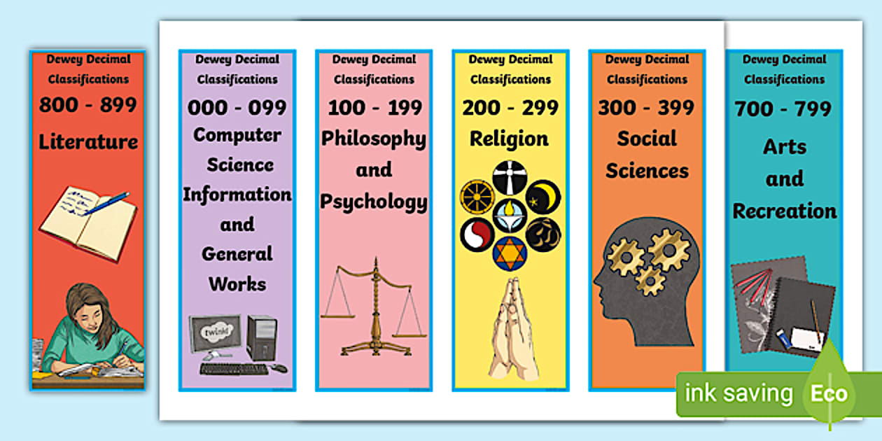 Editable Dewey Decimal Bookmarks (teacher made) - Twinkl