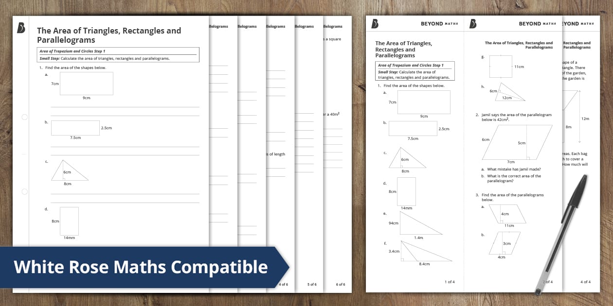👉 The Area of Triangles, Rectangles and Parallelograms