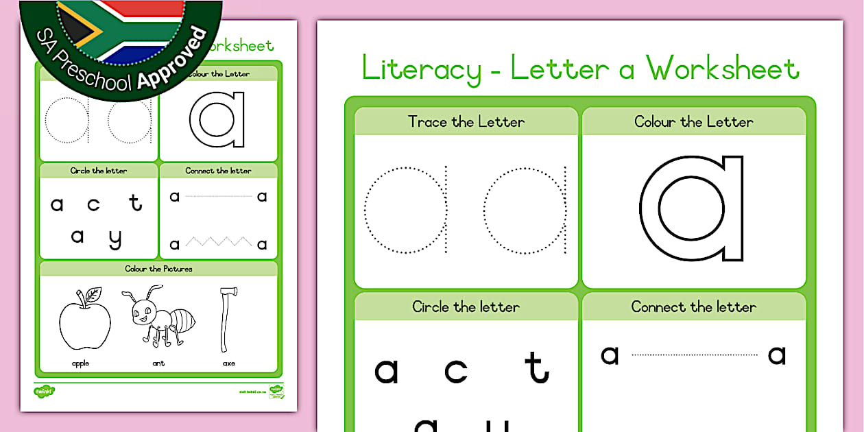 Preschool: Literacy: Letter a Worksheet