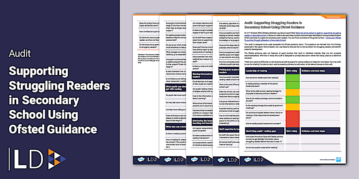 Audit: Ofsted guidance for supporting struggling readers SLT Audit: Ofsted guidance for supporting struggling readers SLT