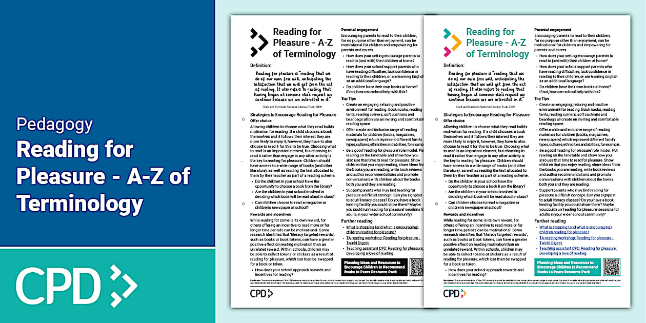 Reading for Pleasure - A-Z of Terminology (Teacher-Made)