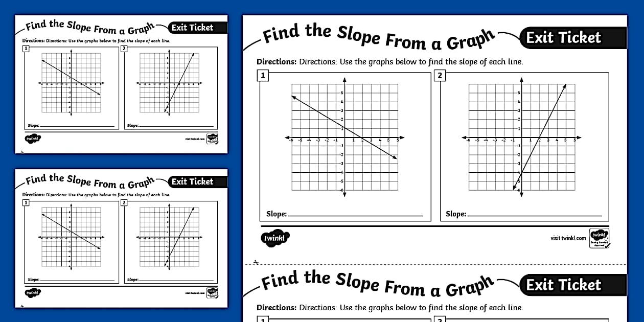 Eighth Grade Find the Slope From a Graph Exit Ticket