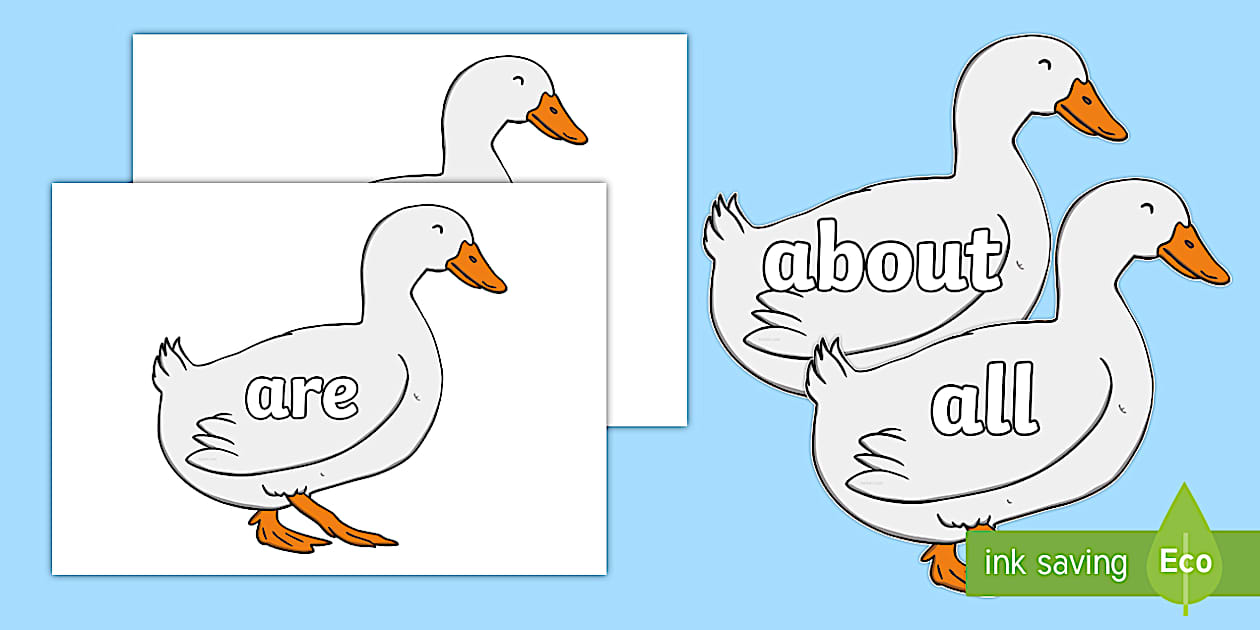Cursive 100 High Frequency Words on Mother Duck - Twinkl