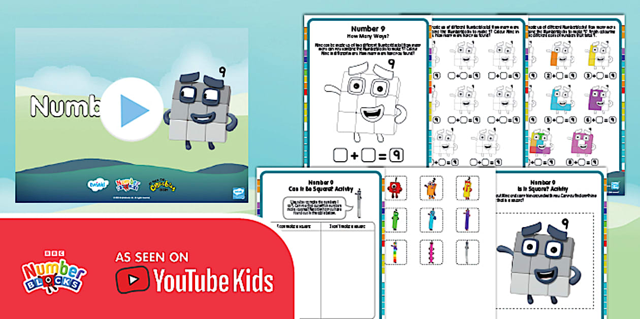 Numberblocks: Number Nine Is It Square? Resource Pack