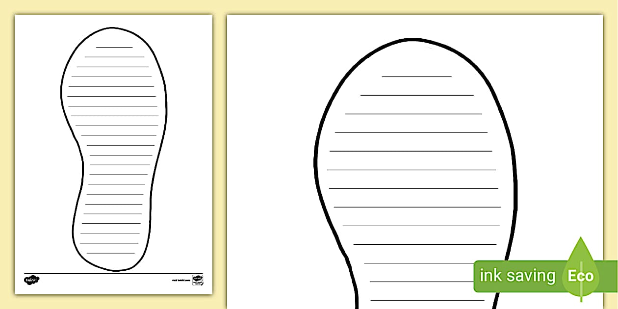 Shoe Footprint Writing Template (teacher made) - Twinkl