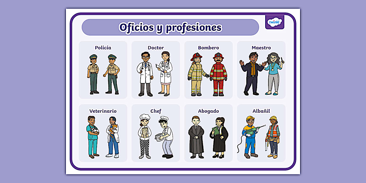 Lámina de oficios y profesiones | Recursos Educativos Twinkl