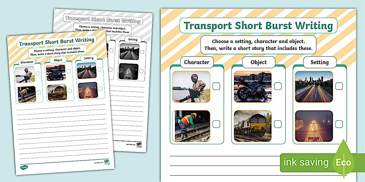Transport Short Burst Writing Template (teacher made)