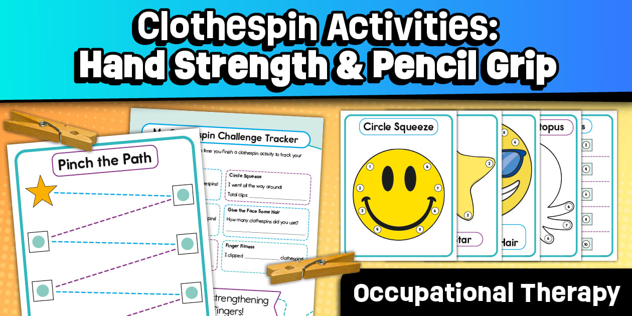 Clothespin Fine Motor Activities for Hand Strength and Pencil Grip