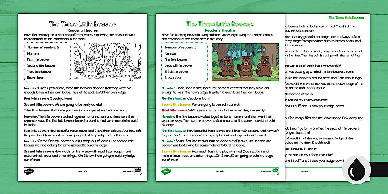 The Three Little Beavers Reader's Theatre (Teacher-Made)