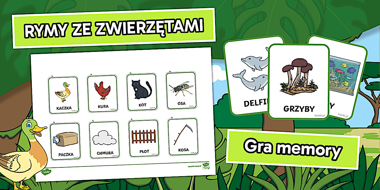 Rymy | Zwierzęta | Gra memory