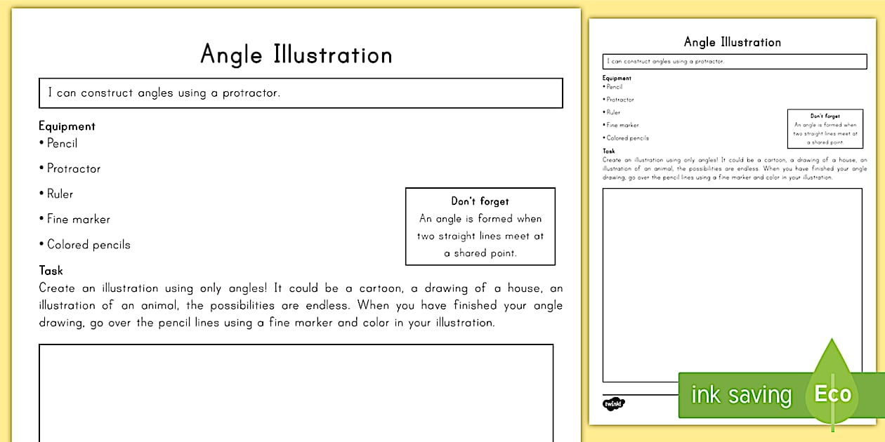 Angle Illustration Worksheet / Worksheet (Teacher-Made)
