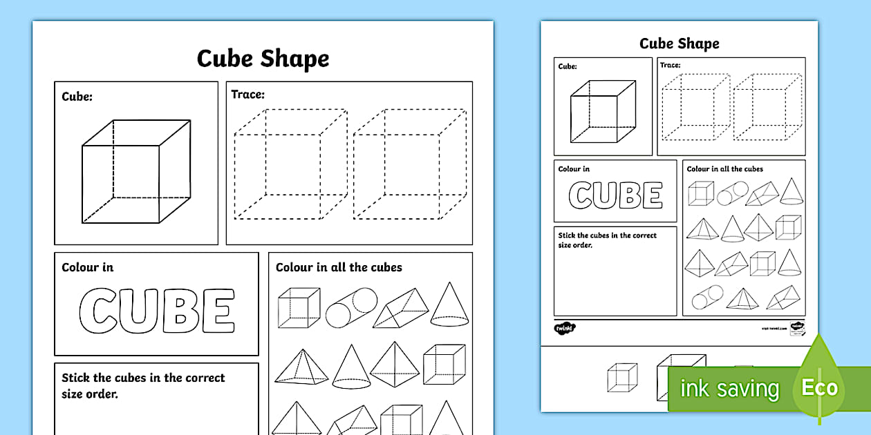 Cube Shapes Worksheet - Key Stage 1 - Primary Resource
