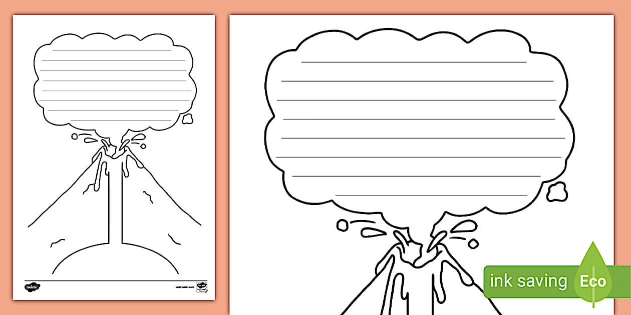 Volcano Writing Template (teacher made) - Twinkl