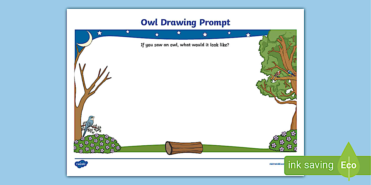 Owl Drawing Prompt Worksheet | Twinkl | Arts | Drawing | KS1