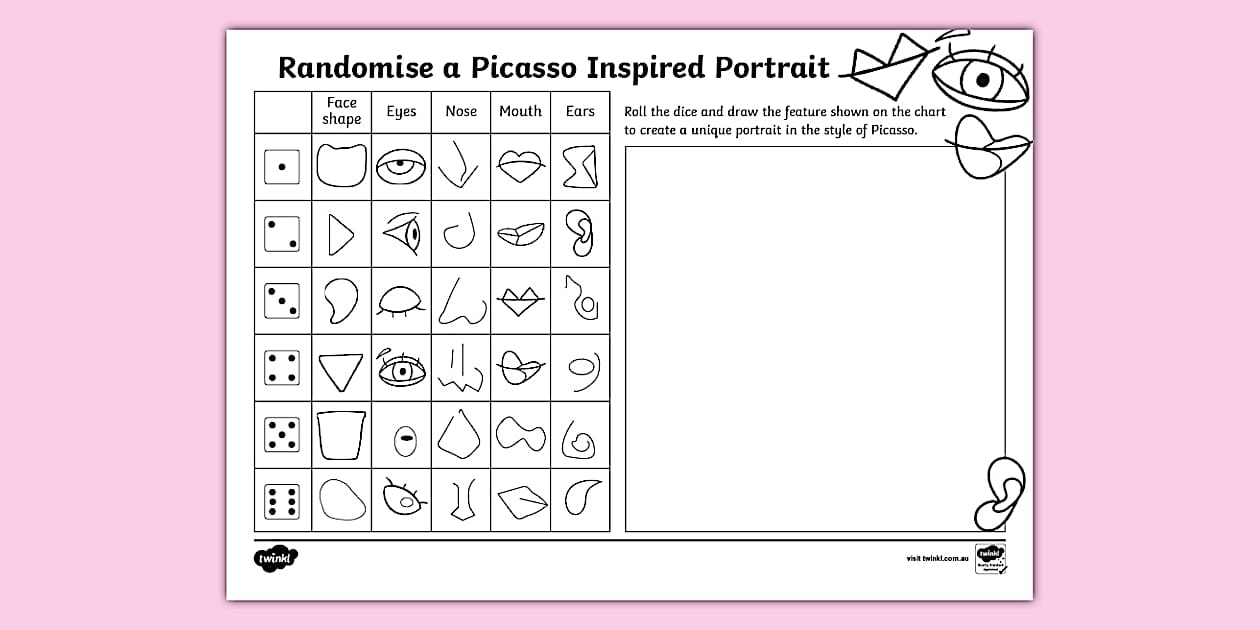Randomise a Picasso Inspired Portrait Drawing Activity