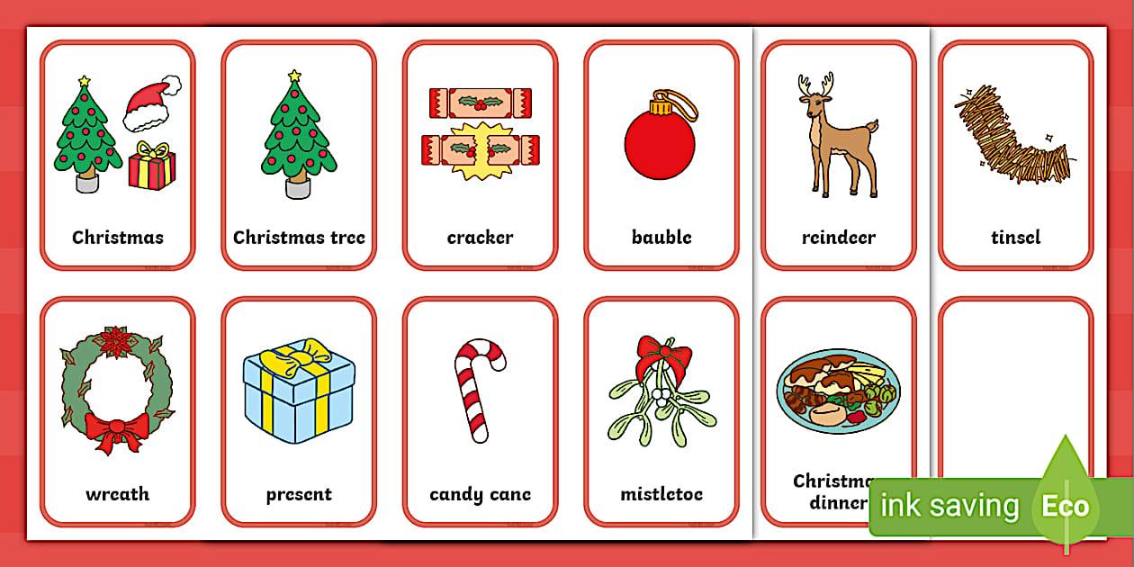 Twinkl Symbols: Christmas Vocabulary Cards - Twinkl