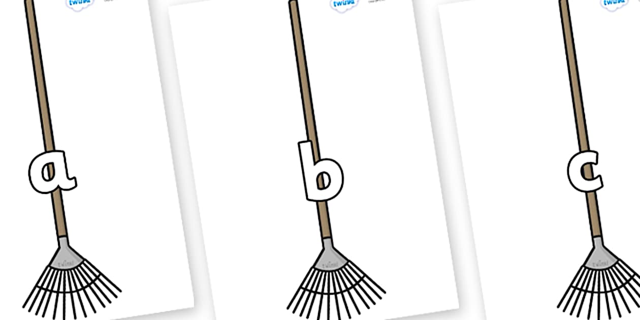 Cursive Phase 2 Phonemes on Garden Rakes (teacher made)