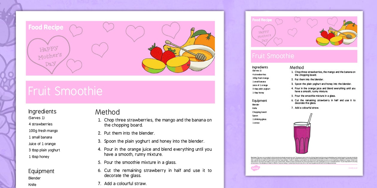 Mother's Day Fruit Smoothie Recipe