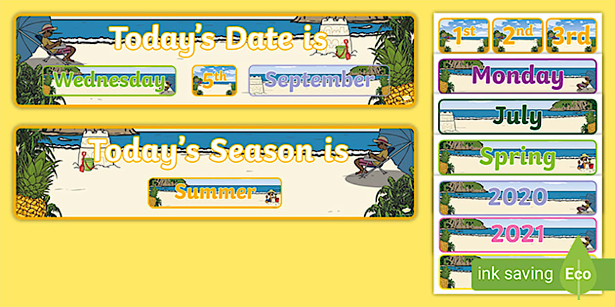 Tropical Pineapple Calendar (teacher made) - Twinkl