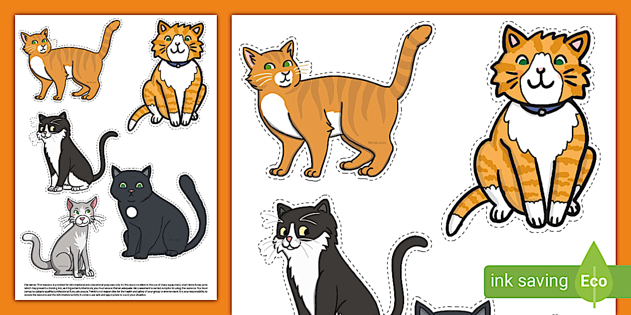 Cat Clip Art Cut-Outs (teacher made) - Twinkl