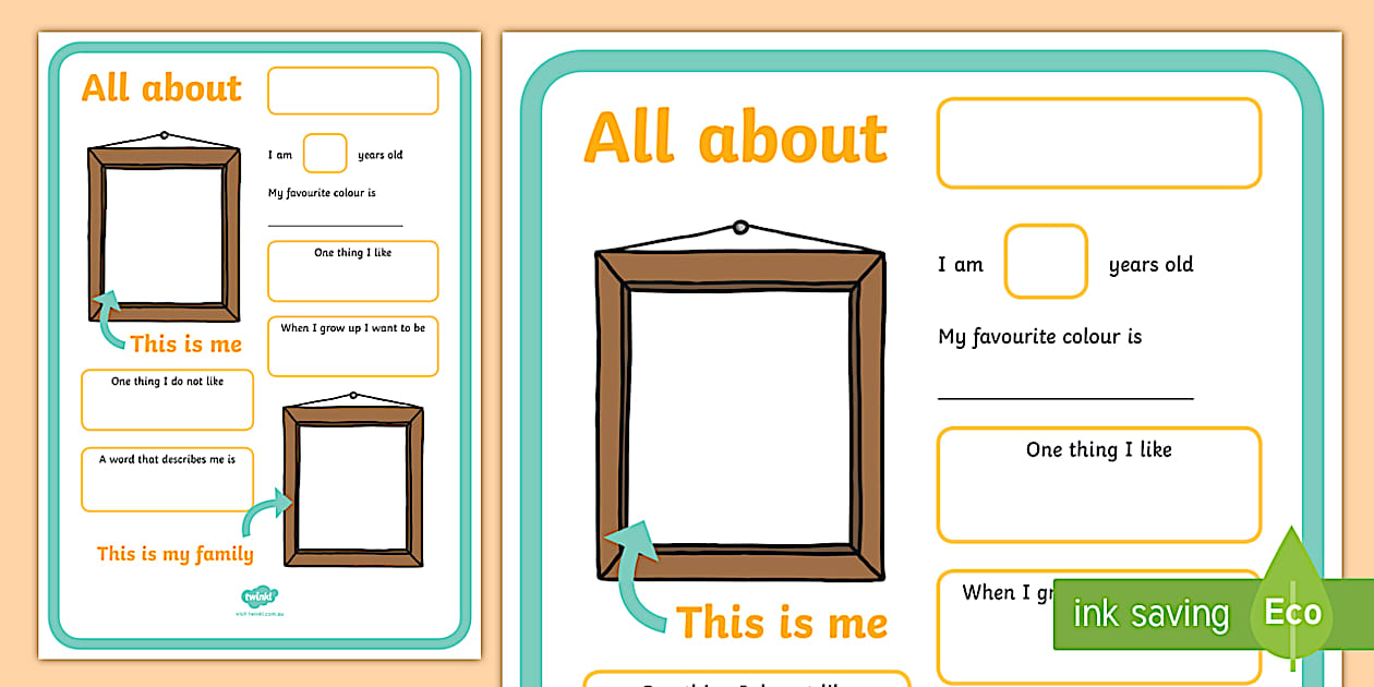 About My Poster | Myself Activity | Twinkl (teacher made)