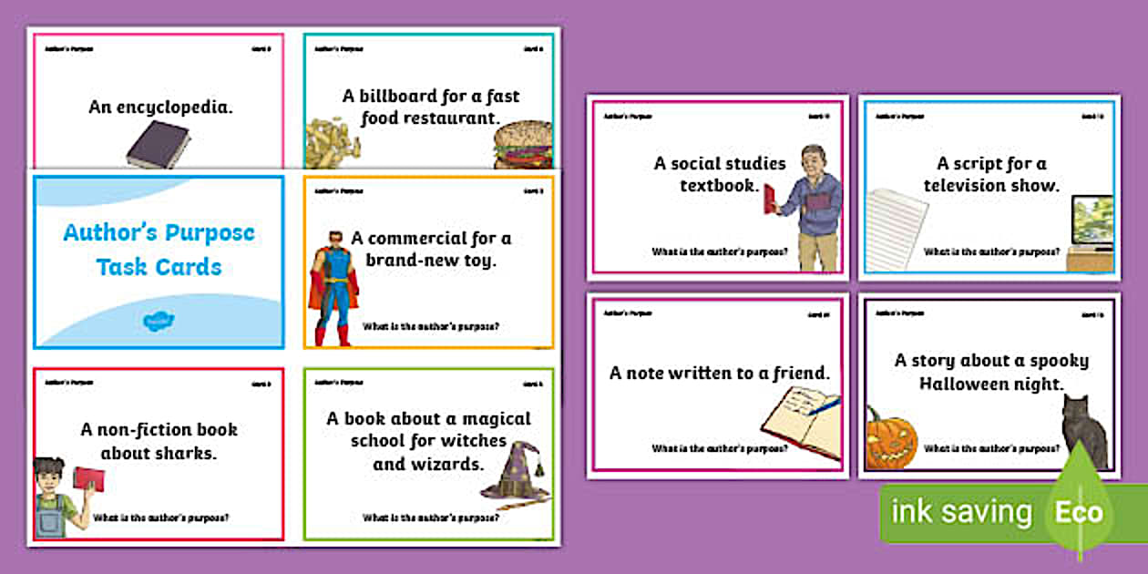 Author's Purpose Task Cards (ティーチャーメイド)