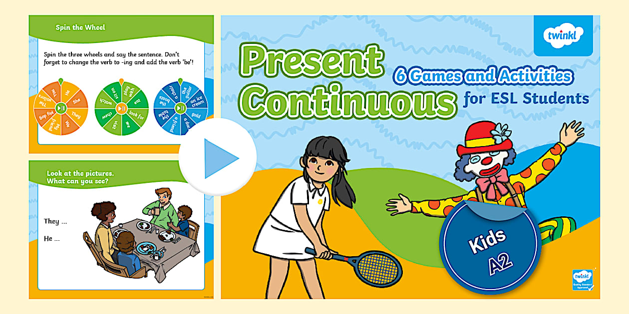 Present Continuous Games and Activities [Kids, A2-B1]