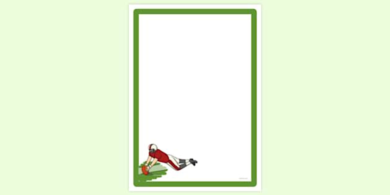Simple Blank NFL Touchdown Page Border | Page Borders