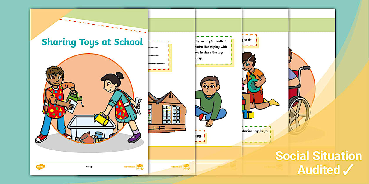 Sharing Toys at School Social Situation - Twinkl
