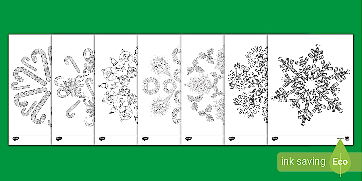 Christmas in Canada Mandala Mindfulness Colouring Pages