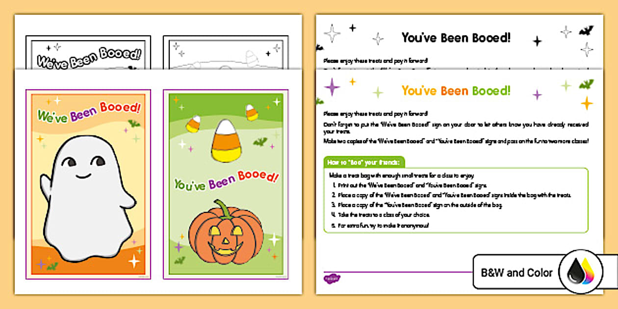 You've Been Booed Free Printable Activity | Twinkl USA