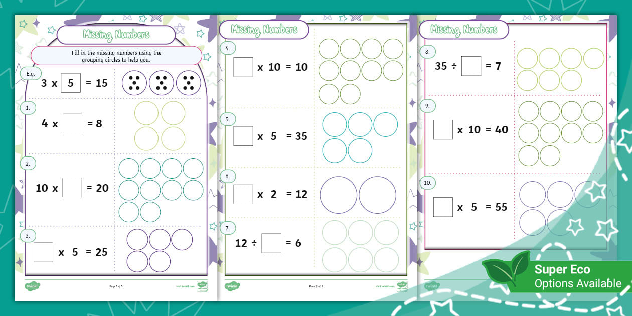 Maths Times Tables Missing Numbers (Ages 6 - 7) - Twinkl