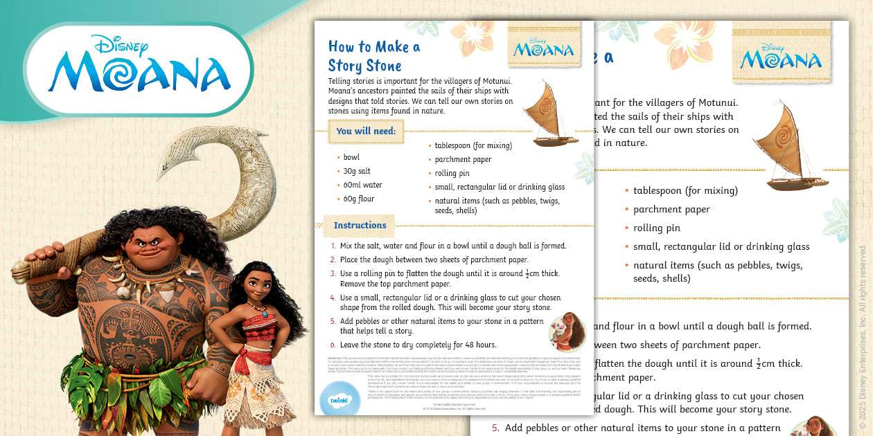 Moana: Story Stone Craft Activity (teacher made) - Twinkl