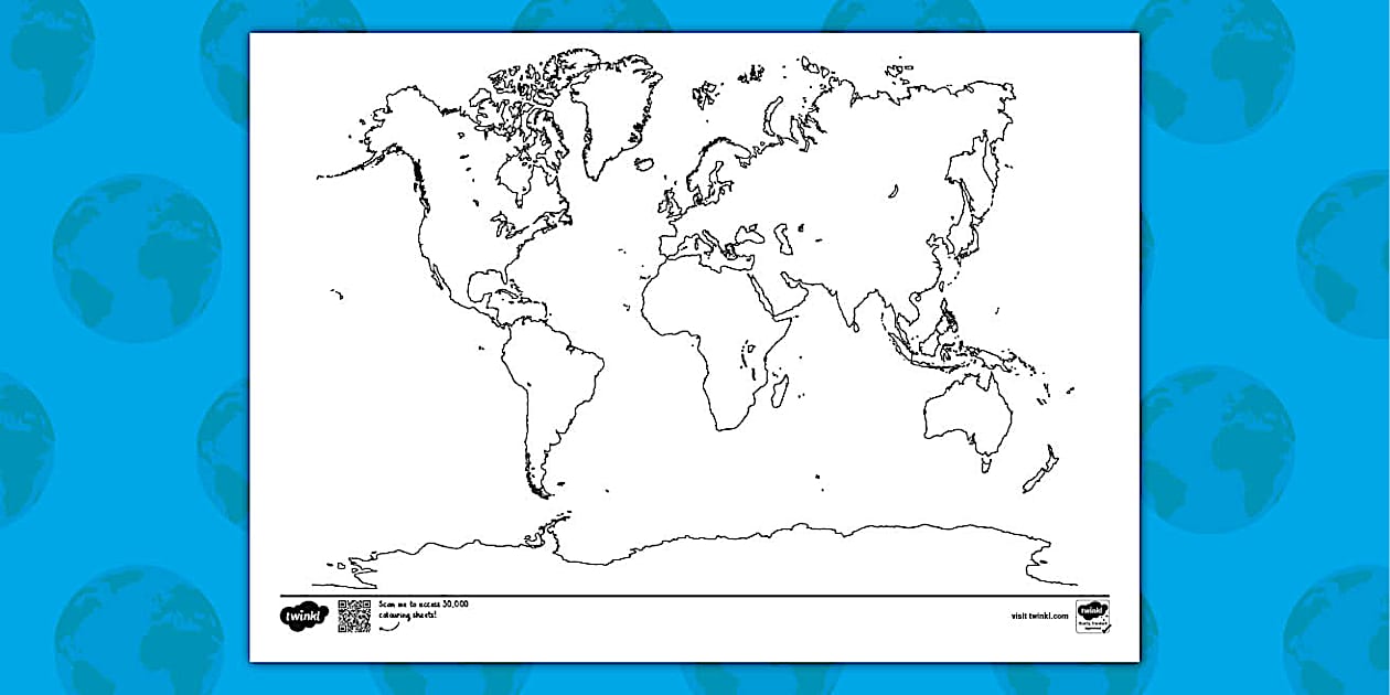World Map Colouring Sheet | Colouring | Colouring Sheets