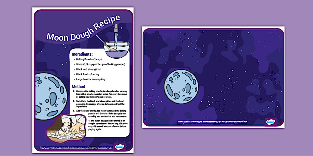 Moon Dough Recipe and Mat (teacher made) - Twinkl