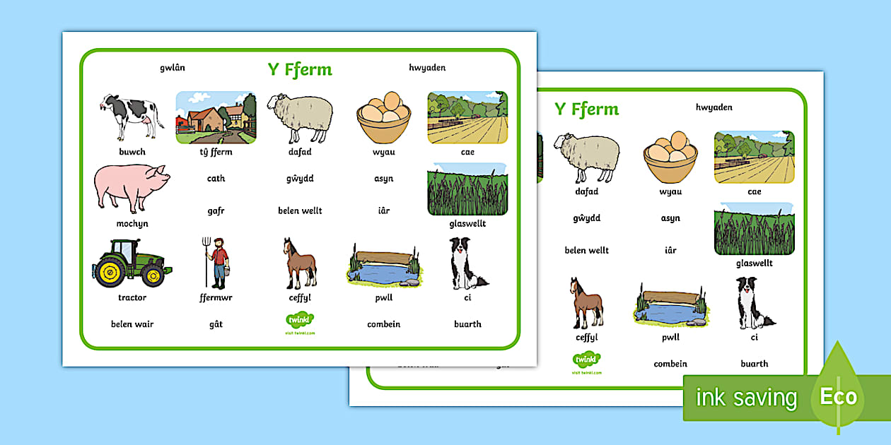 Y Fferm Mat Geiriau (teacher made) - Twinkl