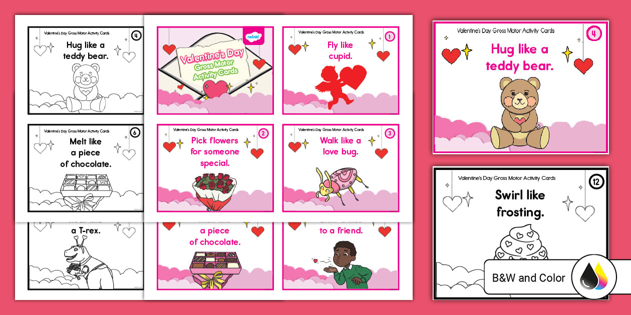 Valentine's Day Gross Motor Activity Cards (teacher made)