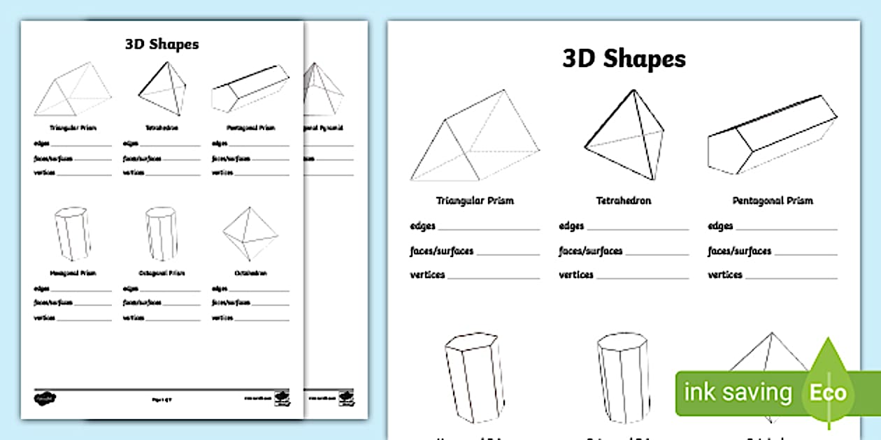 3D Shapes - KS2 Worksheets | Primary Resources - Twinkl