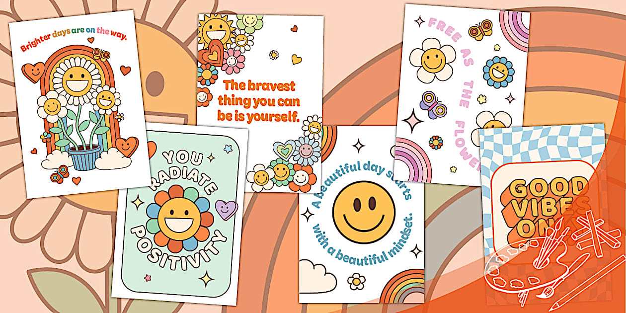 Retro Spring Inspirational Posters Pack | Twinkl Art Gallery