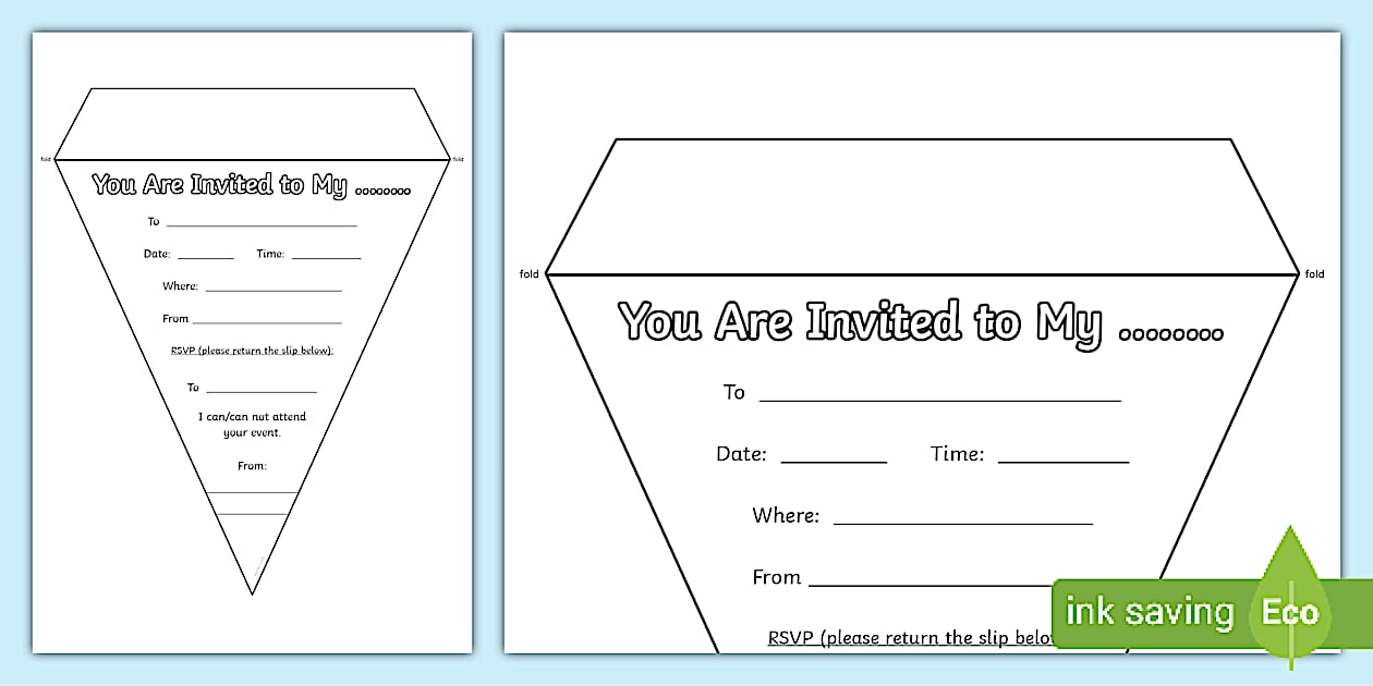 Bunting Party Invite Template | Tools for Writing | Twinkl