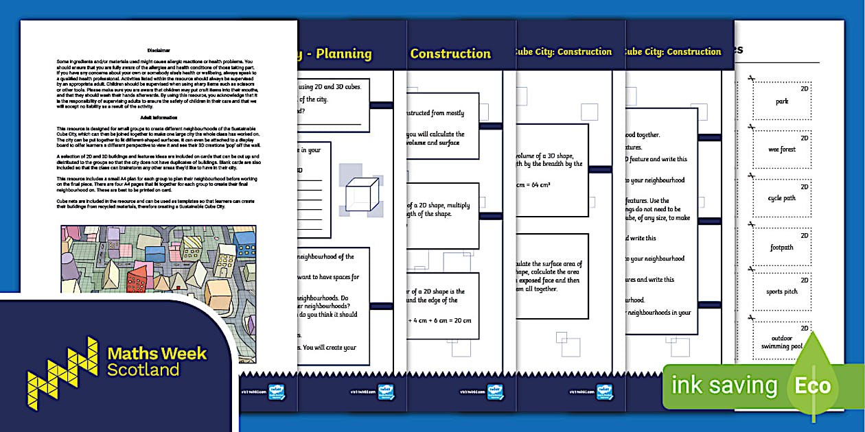 FREE! - Maths Week Scotland Sustainability Activity - Build a City