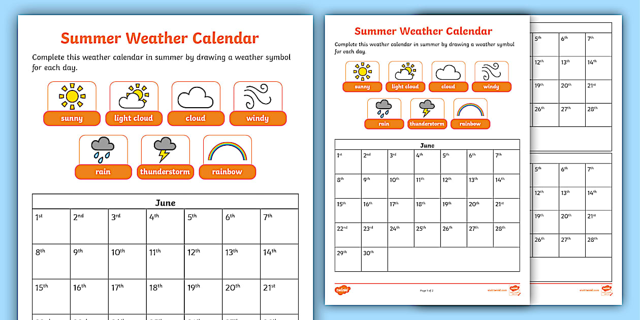 Summer Weather Report Activity Sheet (teacher made) - Twinkl