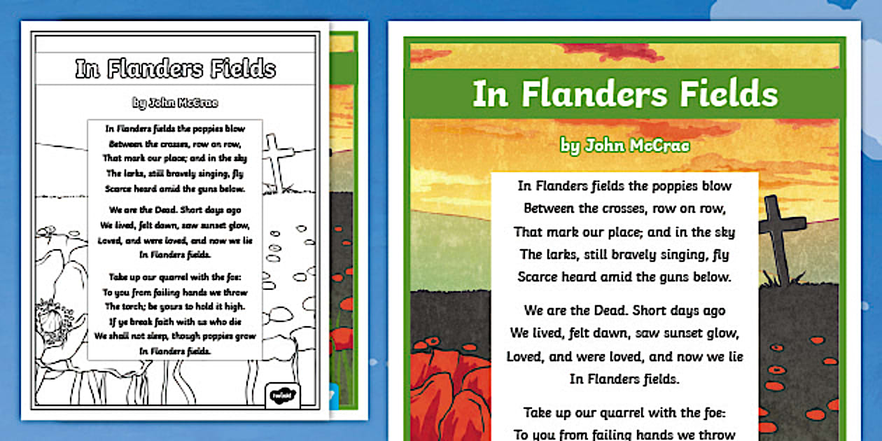 Veterans Day Poem: In Flanders Fields (teacher made)