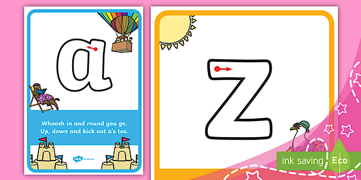 Summer-Themed Letter Formation Rhyme Posters (teacher made)