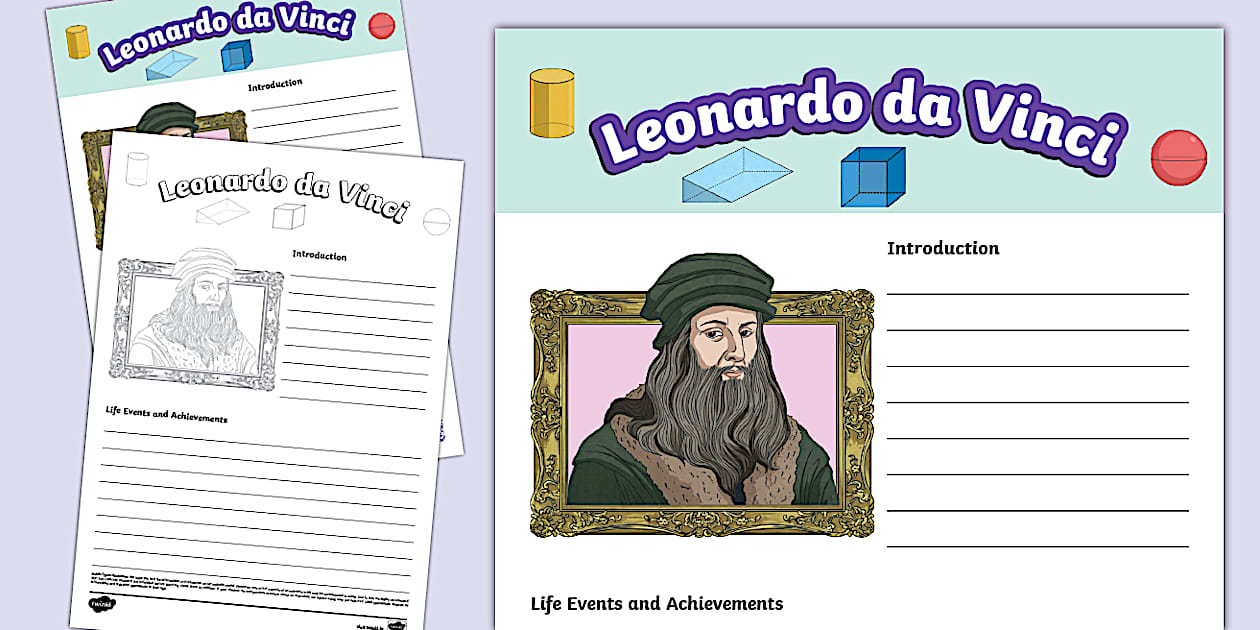 Leonardo da Vinci Biography Template (Teacher-Made) - Twinkl
