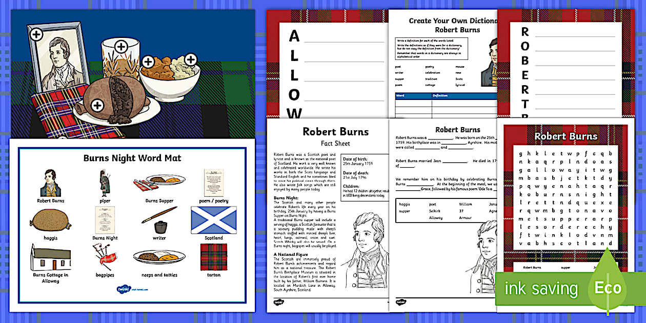 Robert Burns First Level Resource Pack (teacher made)