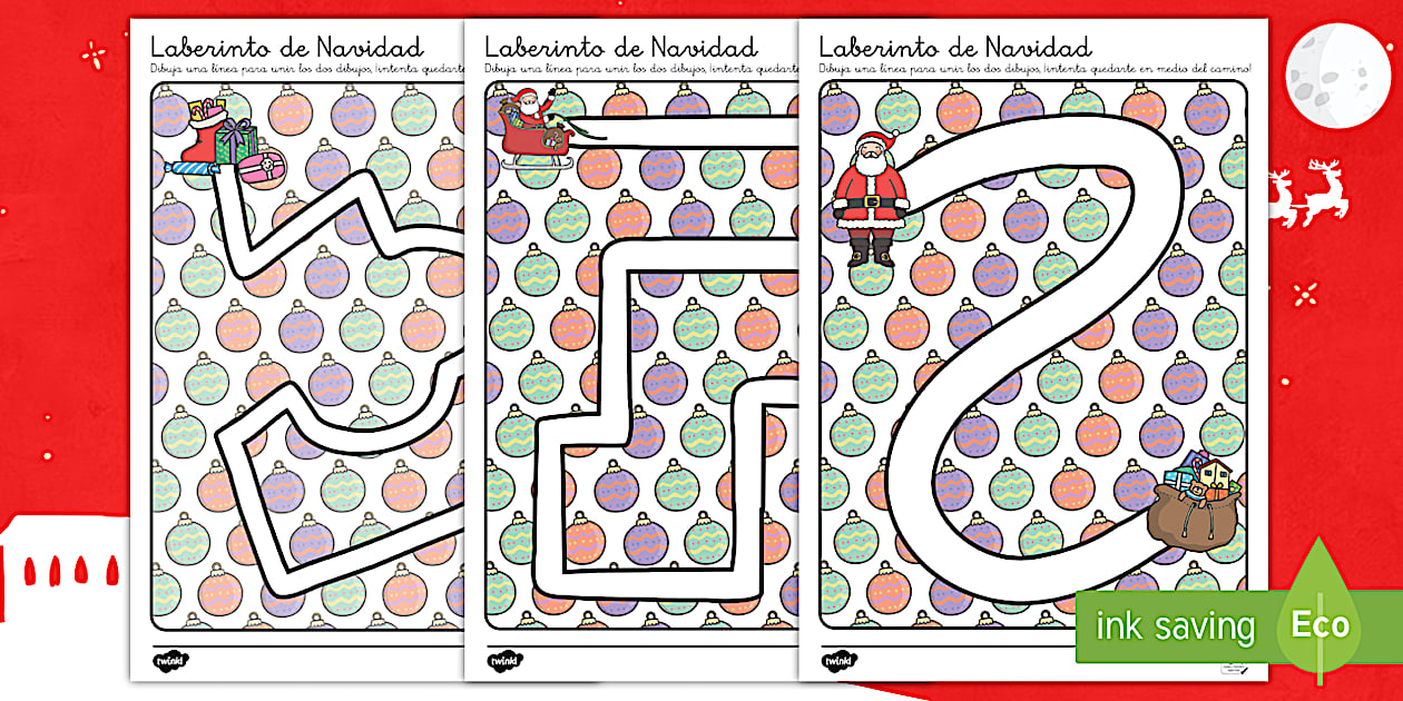 Fichas de motricidad fina trazo: La Navidad | Twinkl